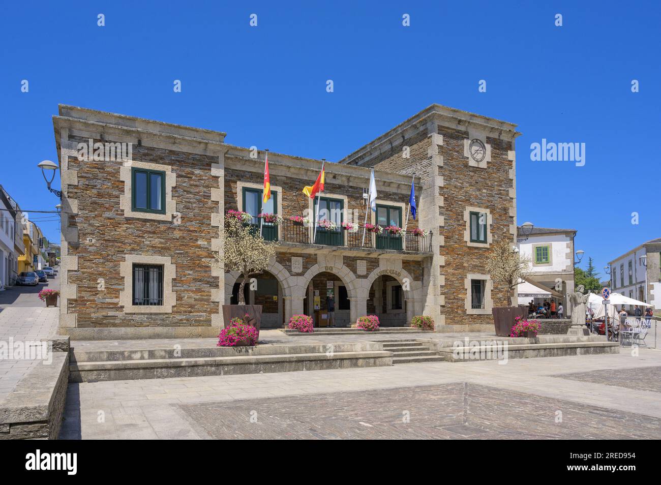 Portomarin, Spain- July 27, 2023: Town Hall of the small village of ...