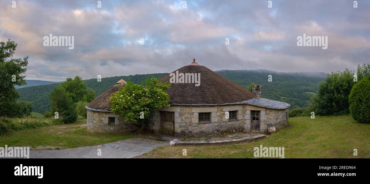 A traditional thatched so called Palloza in the galician contryside ...