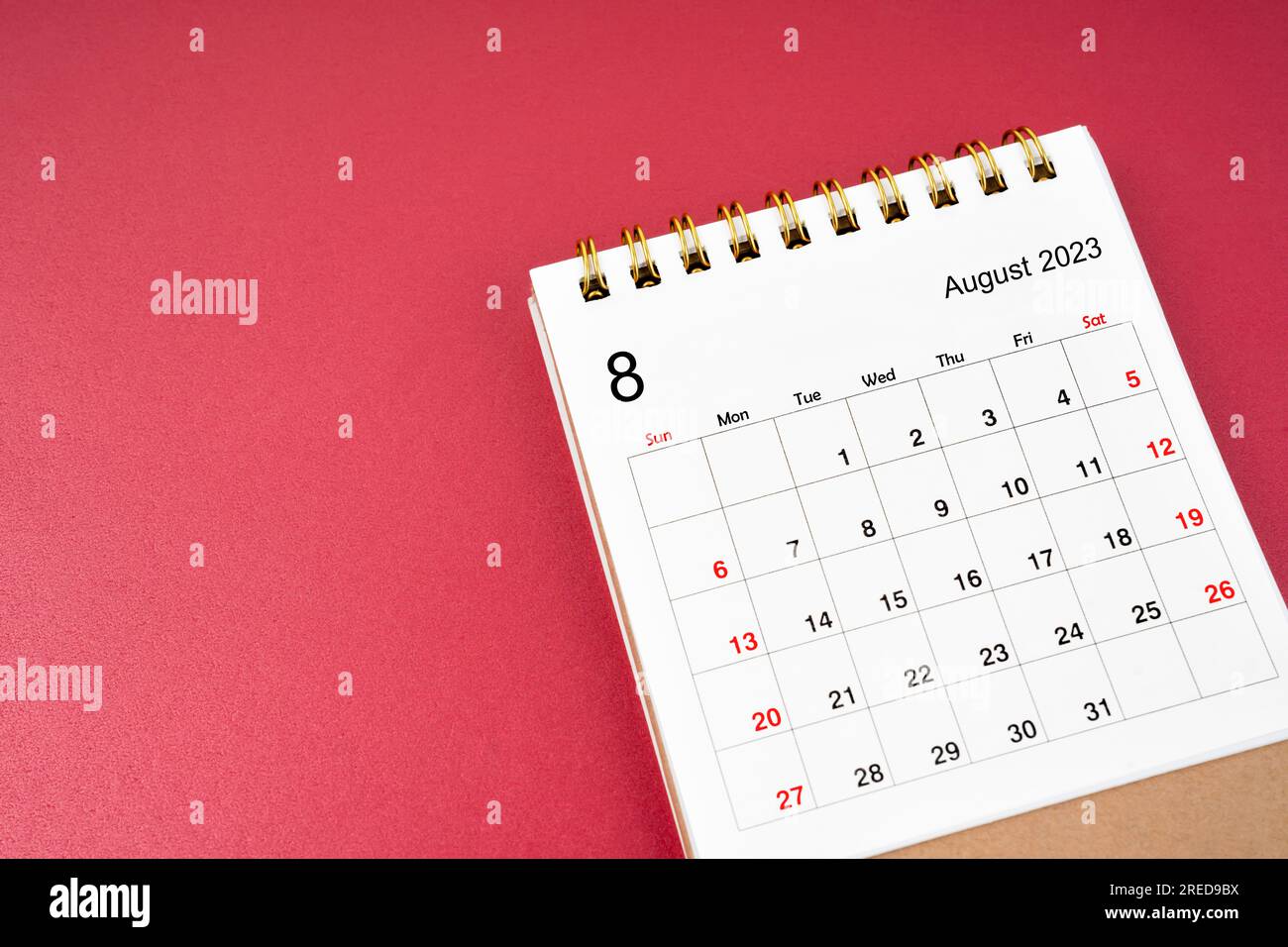 August 2023 calendar desk for the organizer to plan and reminder ...