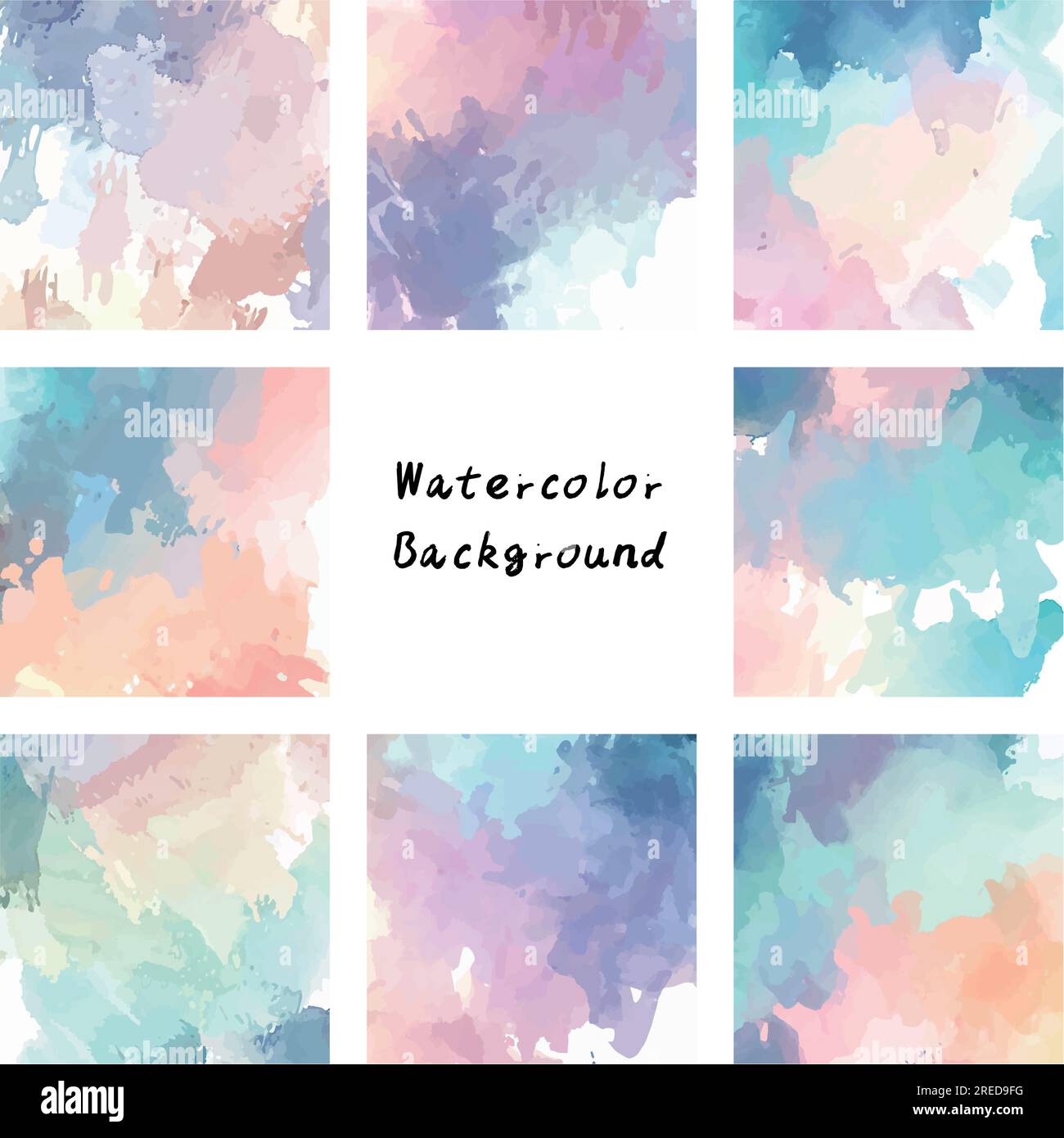 Set of watercolor vector backgrounds. Colorful artistic hand painted ...