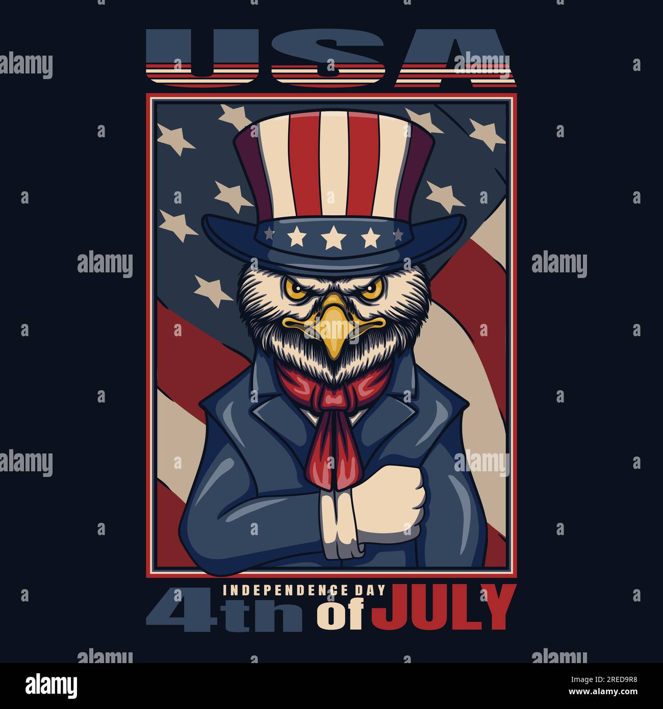 Eagle uncle sam fashion independence day vector illustration for your ...