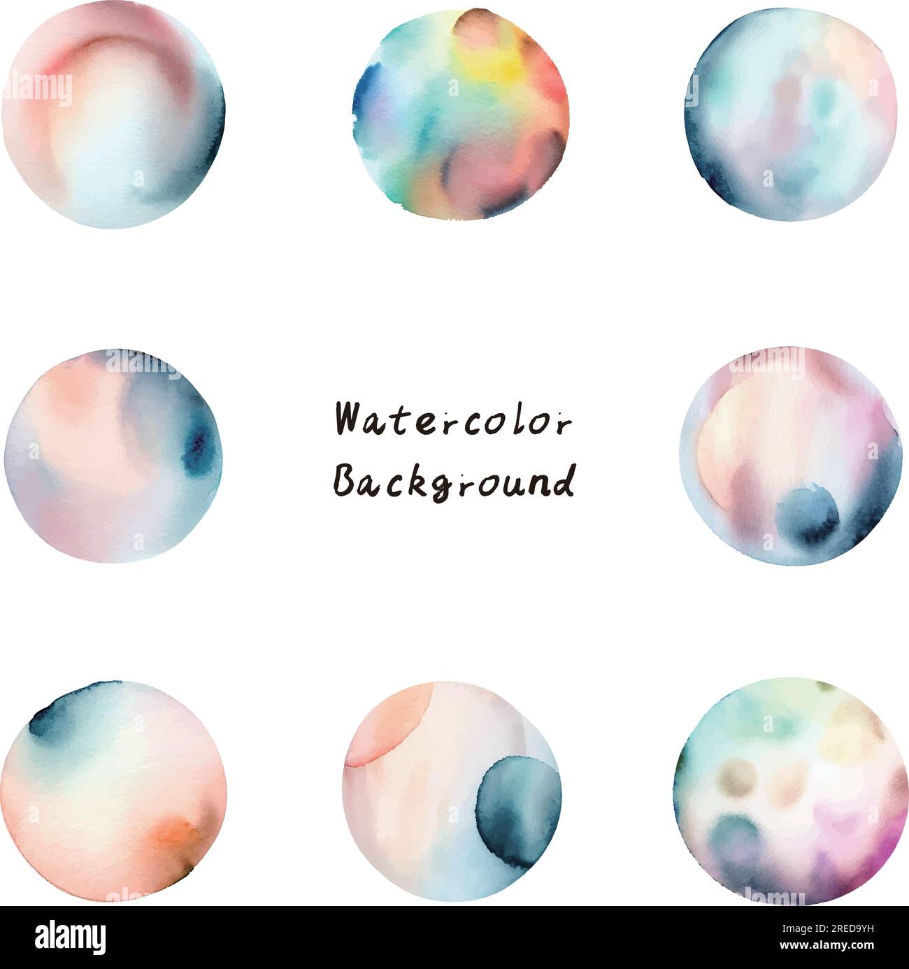 Watercolor dots set. Hand painted watercolor circles. Vector ...