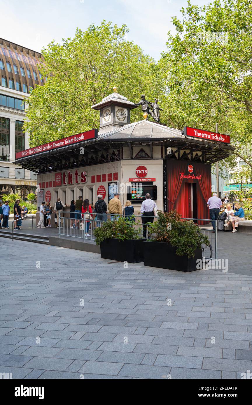 People buying tickets at the TKTS official theatre ticket sales booth ...