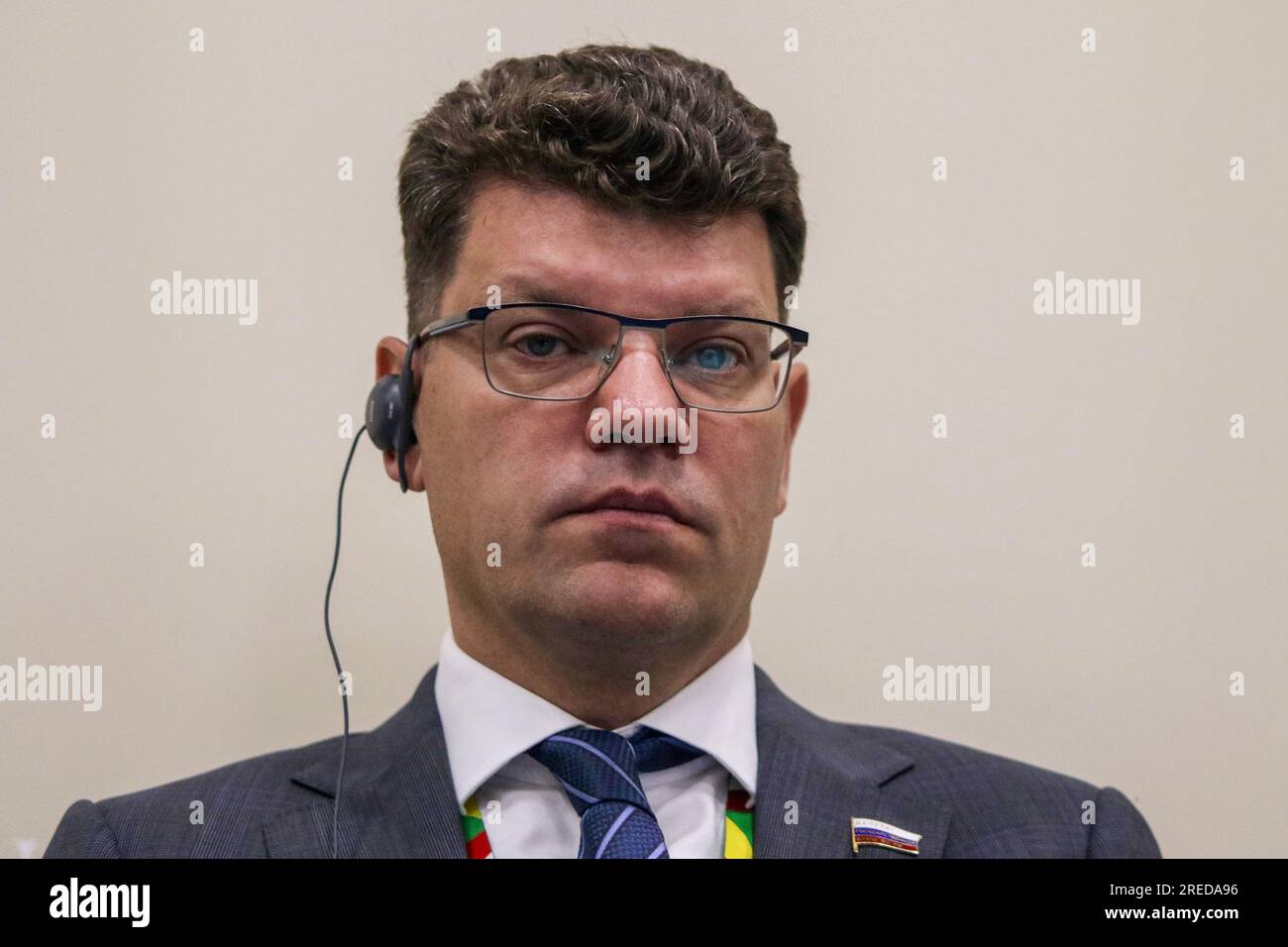 Saint Petersburg, Russia. 27th July, 2023. Denis Kravchenko, Deputy Chairman of the Committee of ...