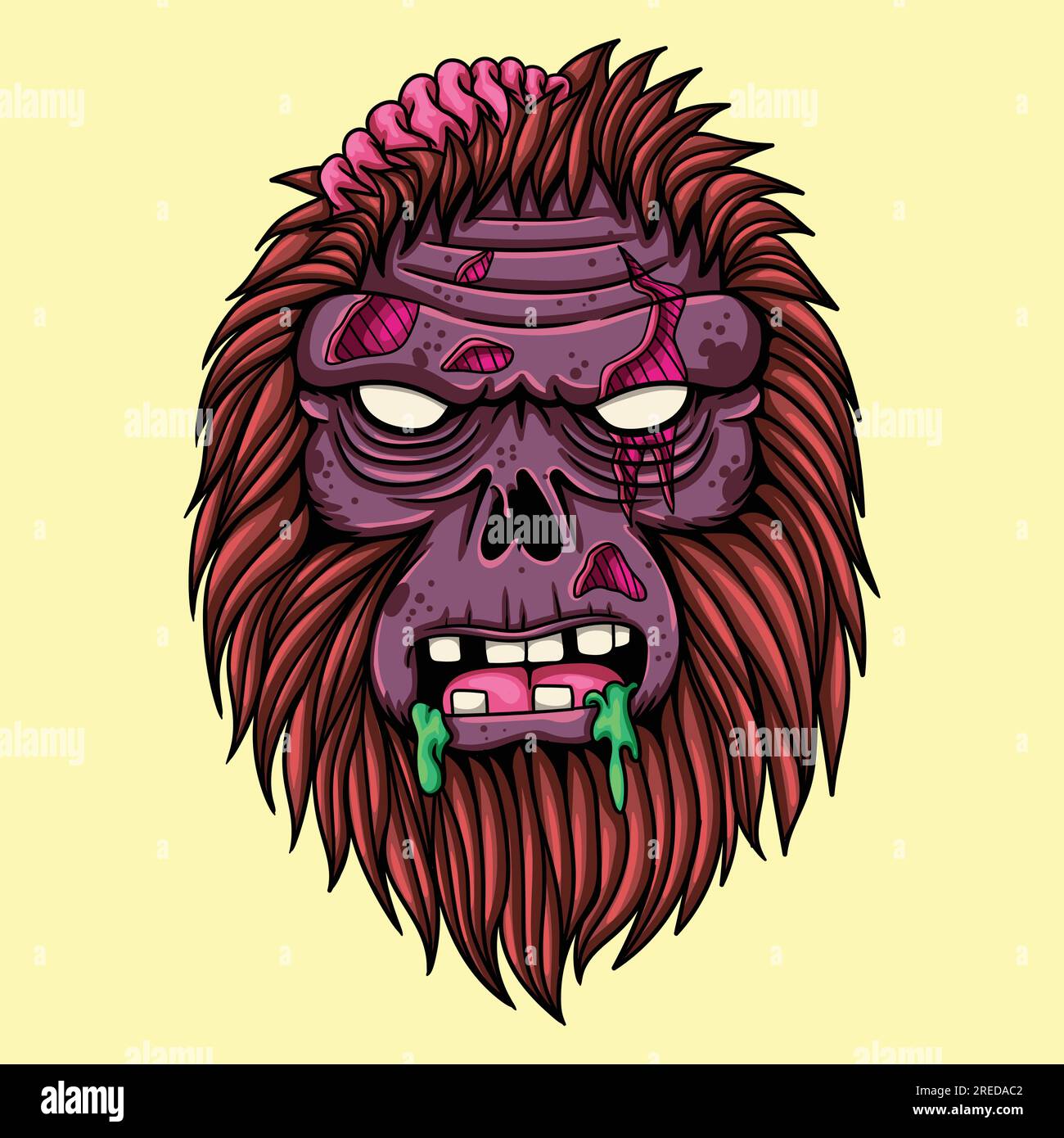 Bigfoot head zombie vector illustration for your company or brand Stock ...