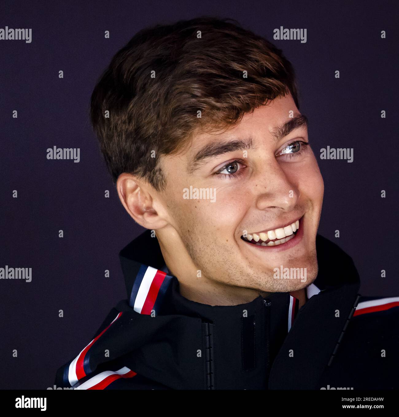 SPA - George Russell (Mercedes) speaks to the press on the Spa ...