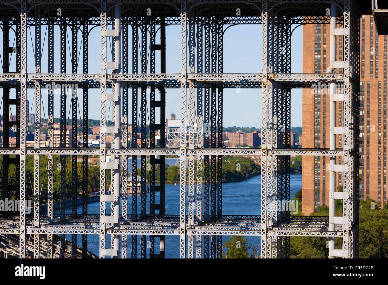 Building construction seen from freeway in the Bronx district of New ...