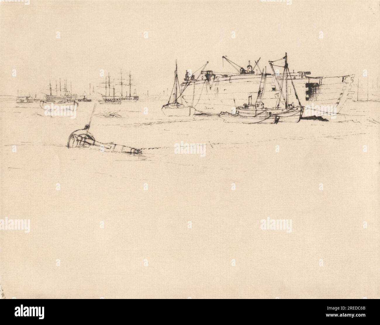 Breaking up of the 'Great Eastern' #2 1890 by Francis Job Short Stock ...