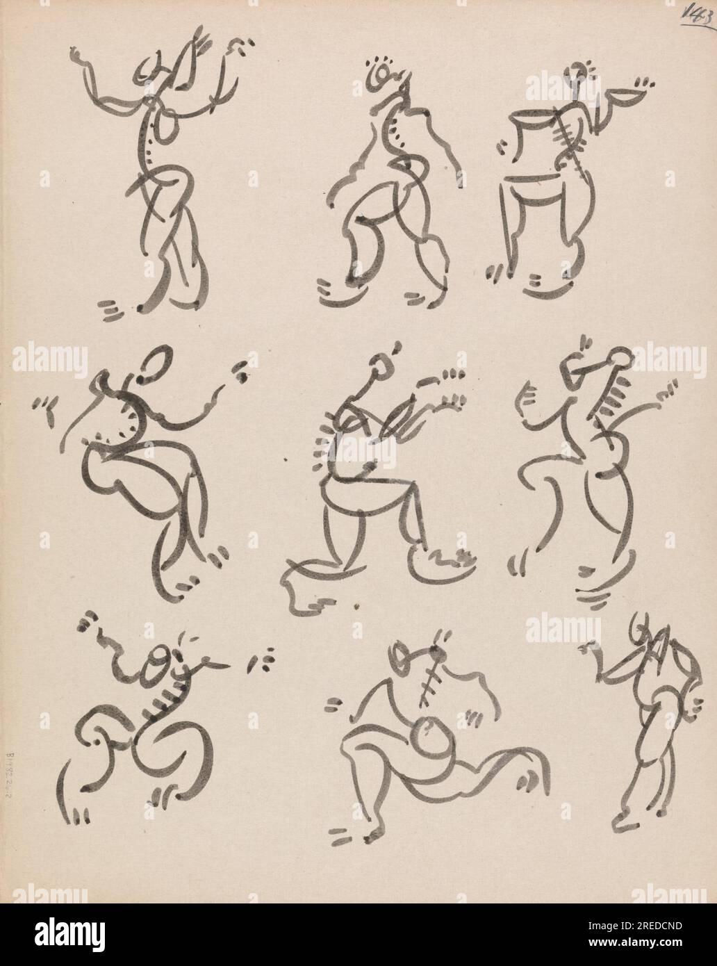 Nine Dancing Figures, in Three Registers between 1910 and 1915 by Henri ...