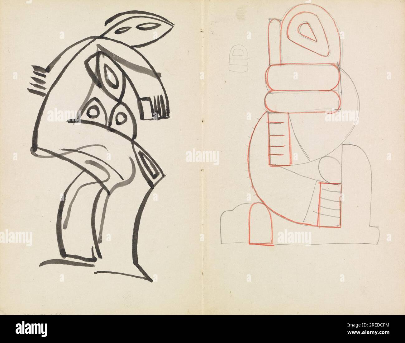 Study of a Female Figure, Abstract Figure Study between 1910 and 1915 ...