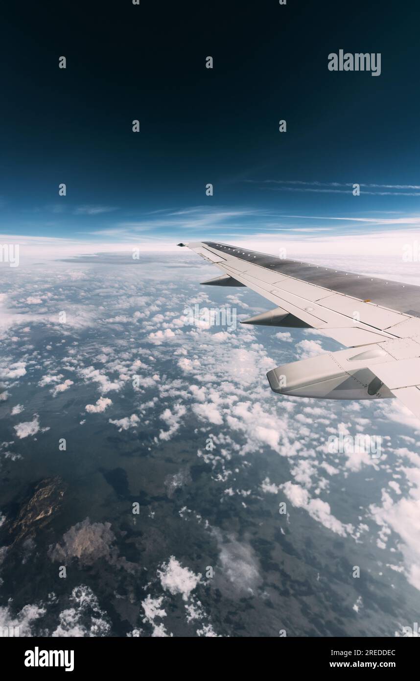 Sky View From Airplane Window. Window Seen Beautiful Sky From Height Of ...