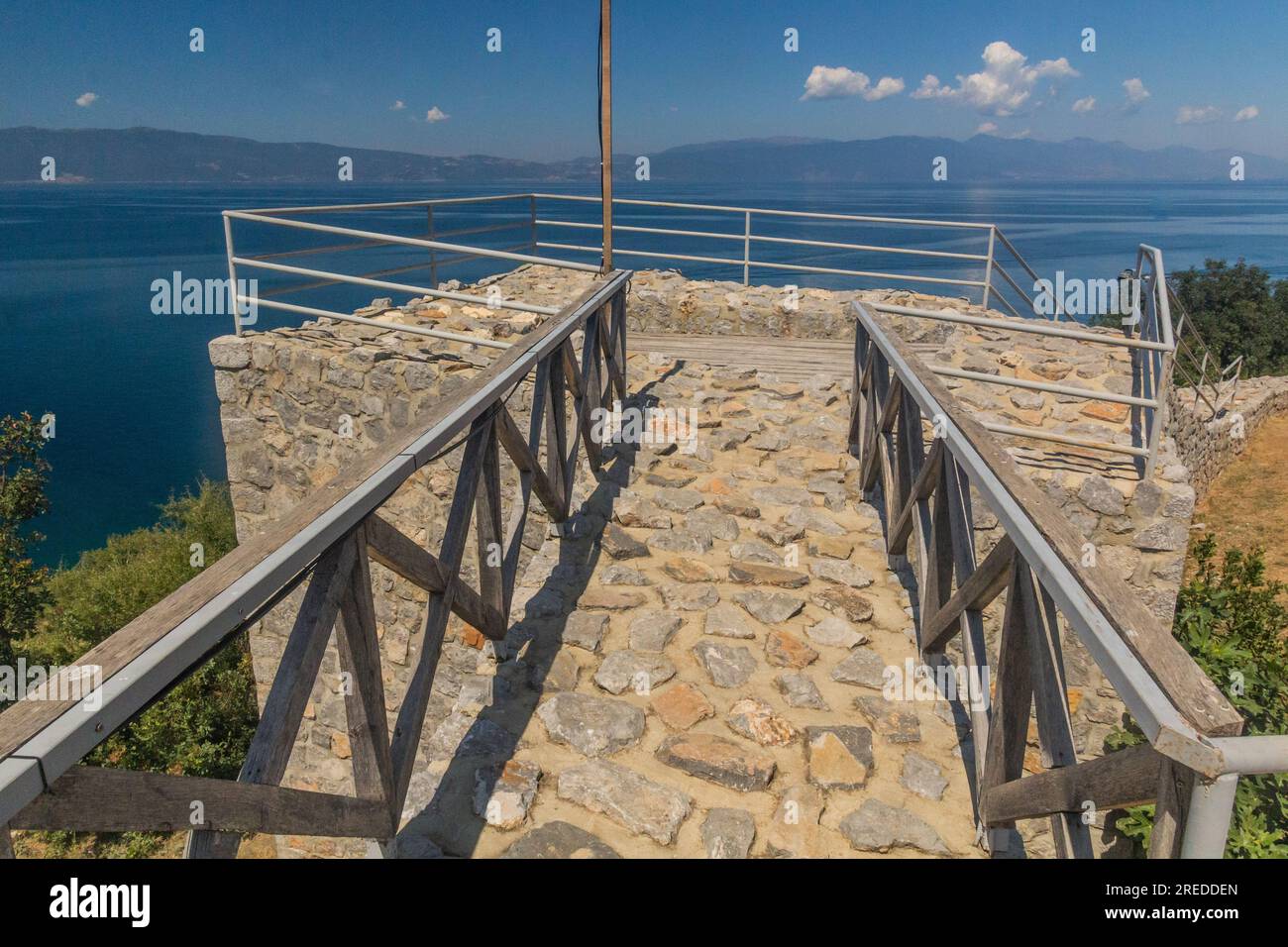 Roman fortress (castrum) at the Bay of Bones near Lake Ohrid, North ...