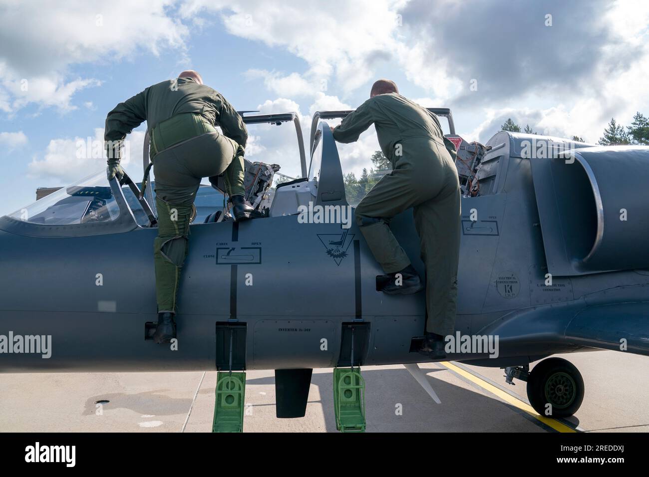 Members of the Estonian Air Force prepare for a training exercise with ...