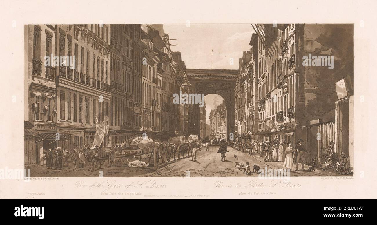 View of the Gate of St. Denis 1803 by Frederick Christian Lewis Stock ...