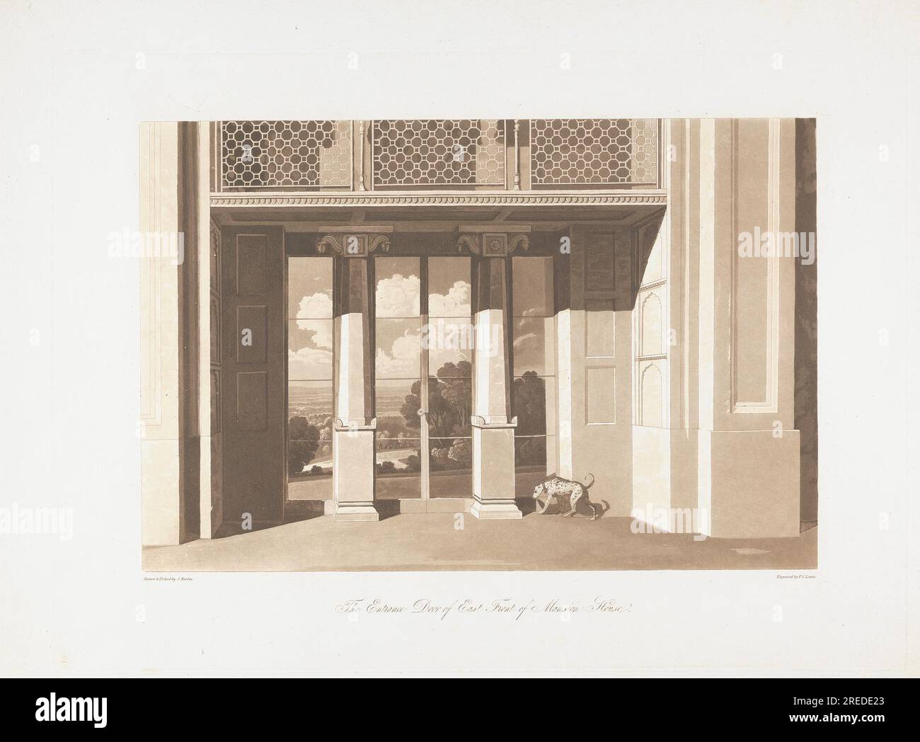 The Entrance Door of East Front of Mansion House circa 1818 by ...
