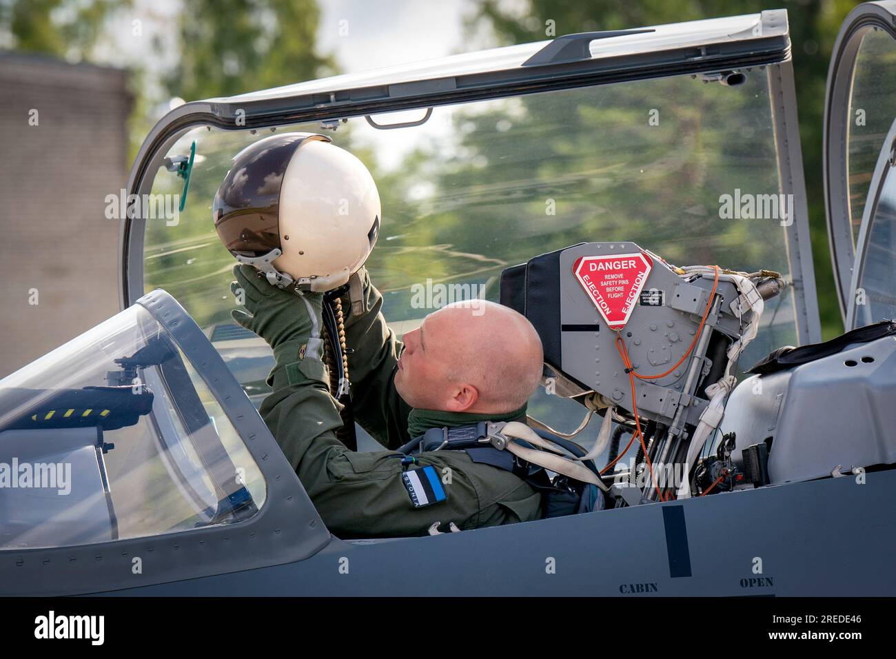 Members of the Estonian Air Force prepare for a training exercise with ...