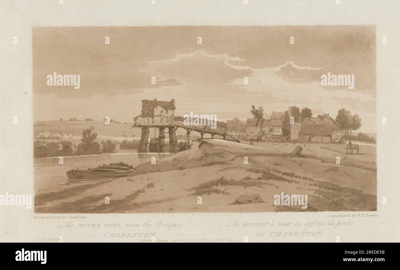 The Water Mill above the Bridge at Charenton 1803; Plate 20 from Views ...