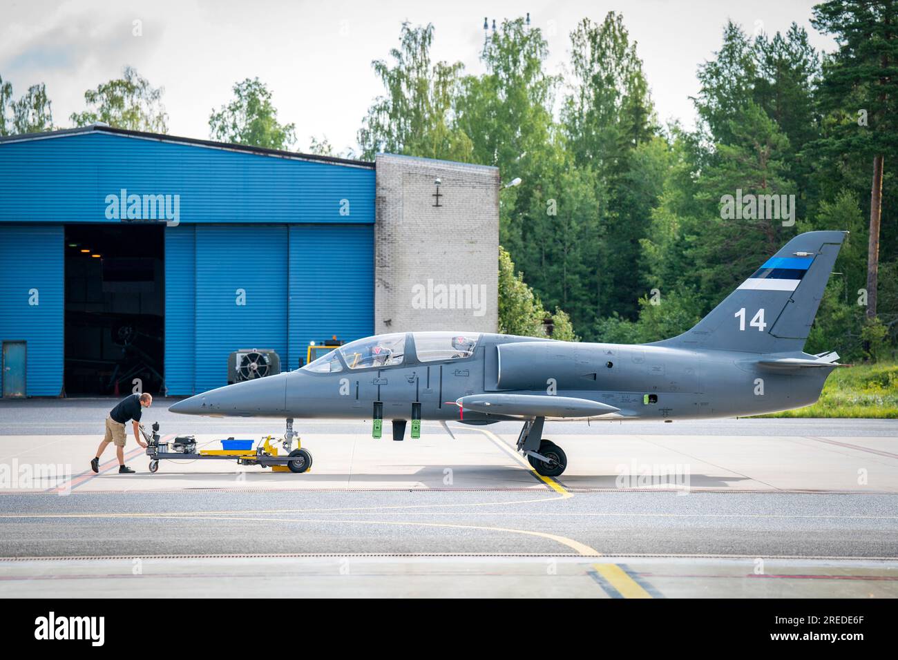 Members of the Estonian Air Force prepare for a training exercise with ...