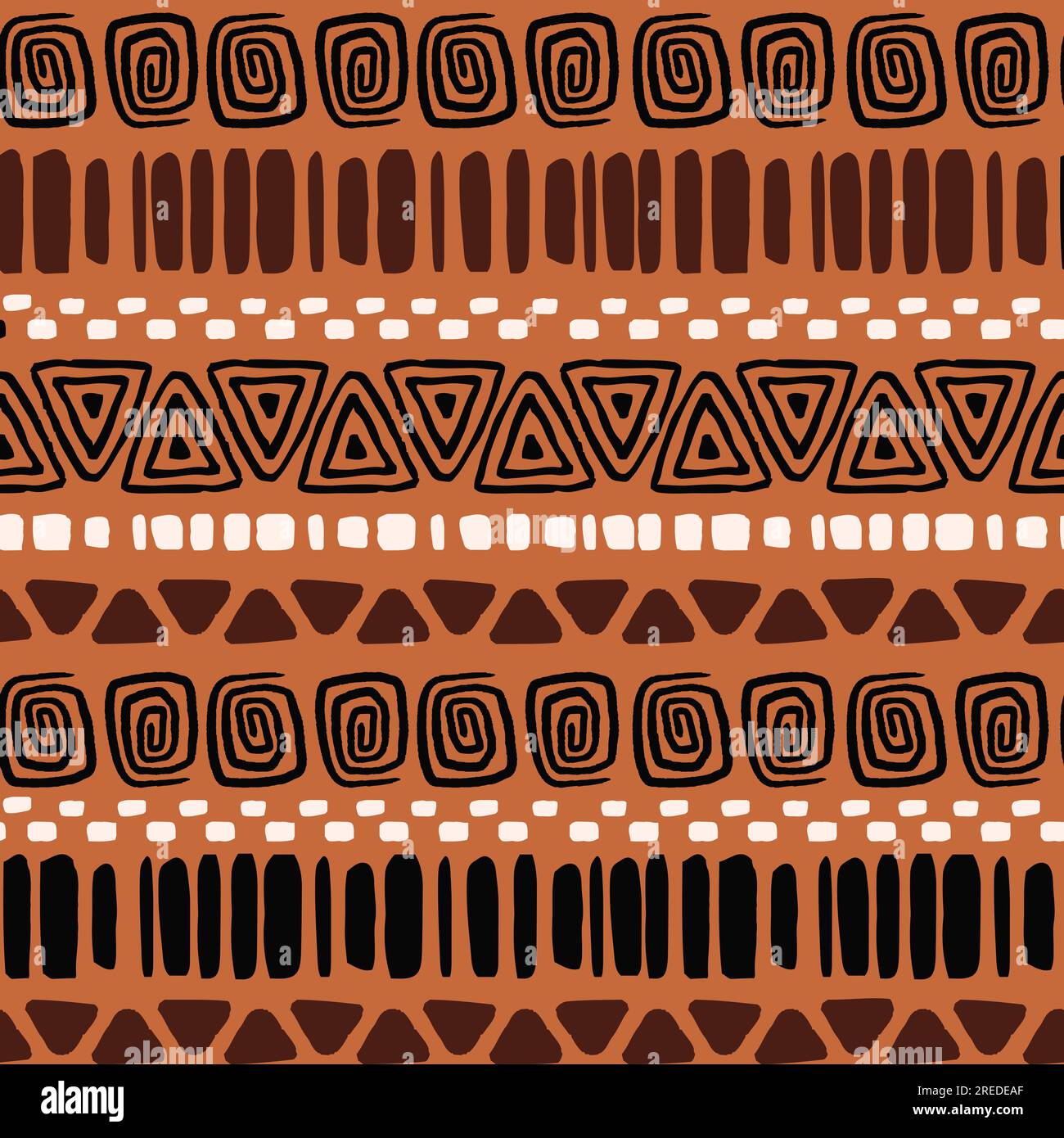 Ethnic tribal seamless pattern with native doodle hand drawn elements ...