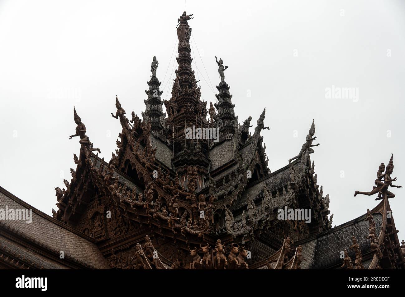 Sanctuary of Truth, Pattaya, Thailand, wooden temple by the ocean ...