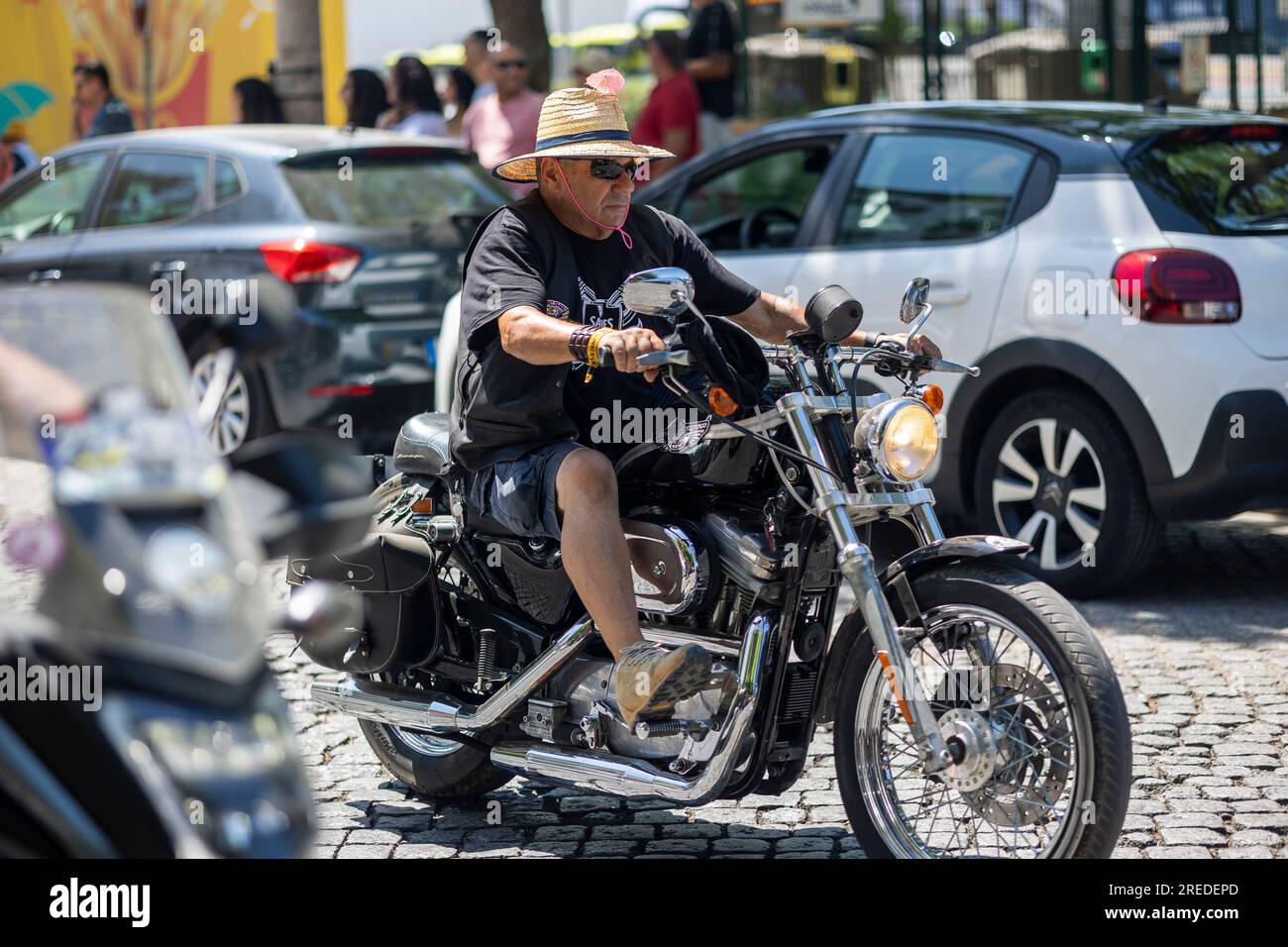 FARO, PORTUGAL - 24th JULY, 2023: Parade of several motorcyclists on ...