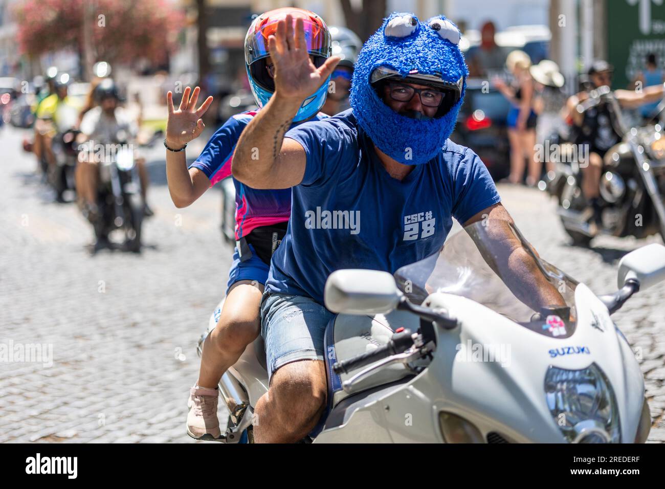 FARO, PORTUGAL - 24th JULY, 2023: Parade of several motorcyclists on ...