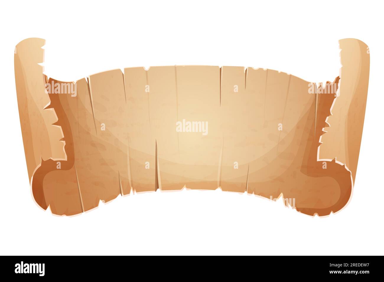 Parchment paper scroll ribbon, old vintage banner game ui element in ...