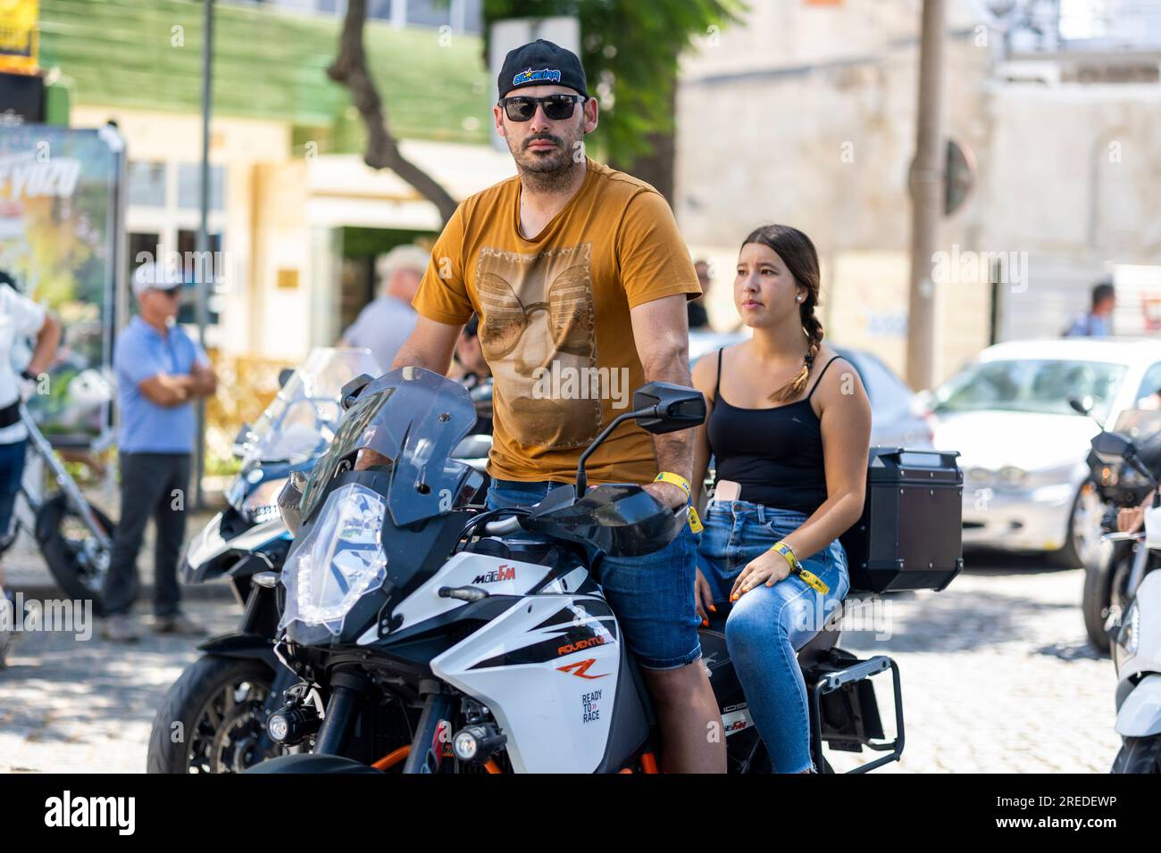 FARO, PORTUGAL - 24th JULY, 2023: Parade of several motorcyclists on ...
