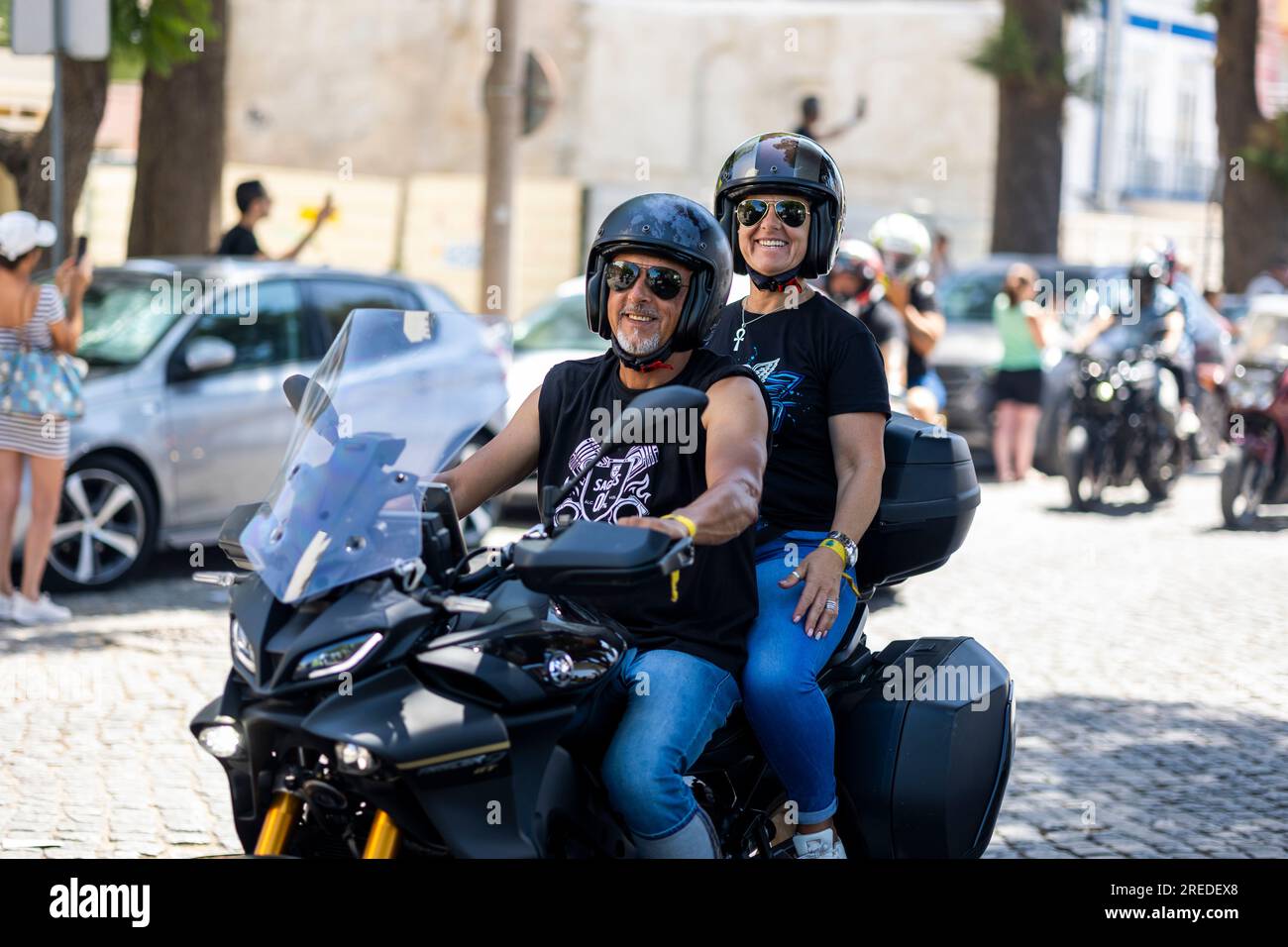 FARO, PORTUGAL - 24th JULY, 2023: Parade of several motorcyclists on ...