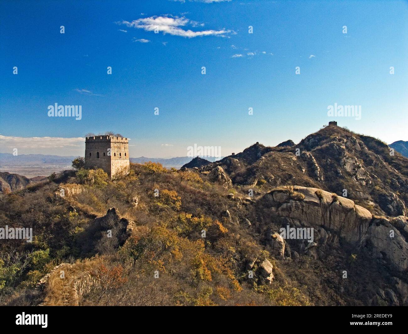 A section of the Great Wall of China in its undeveloped raw condition ...