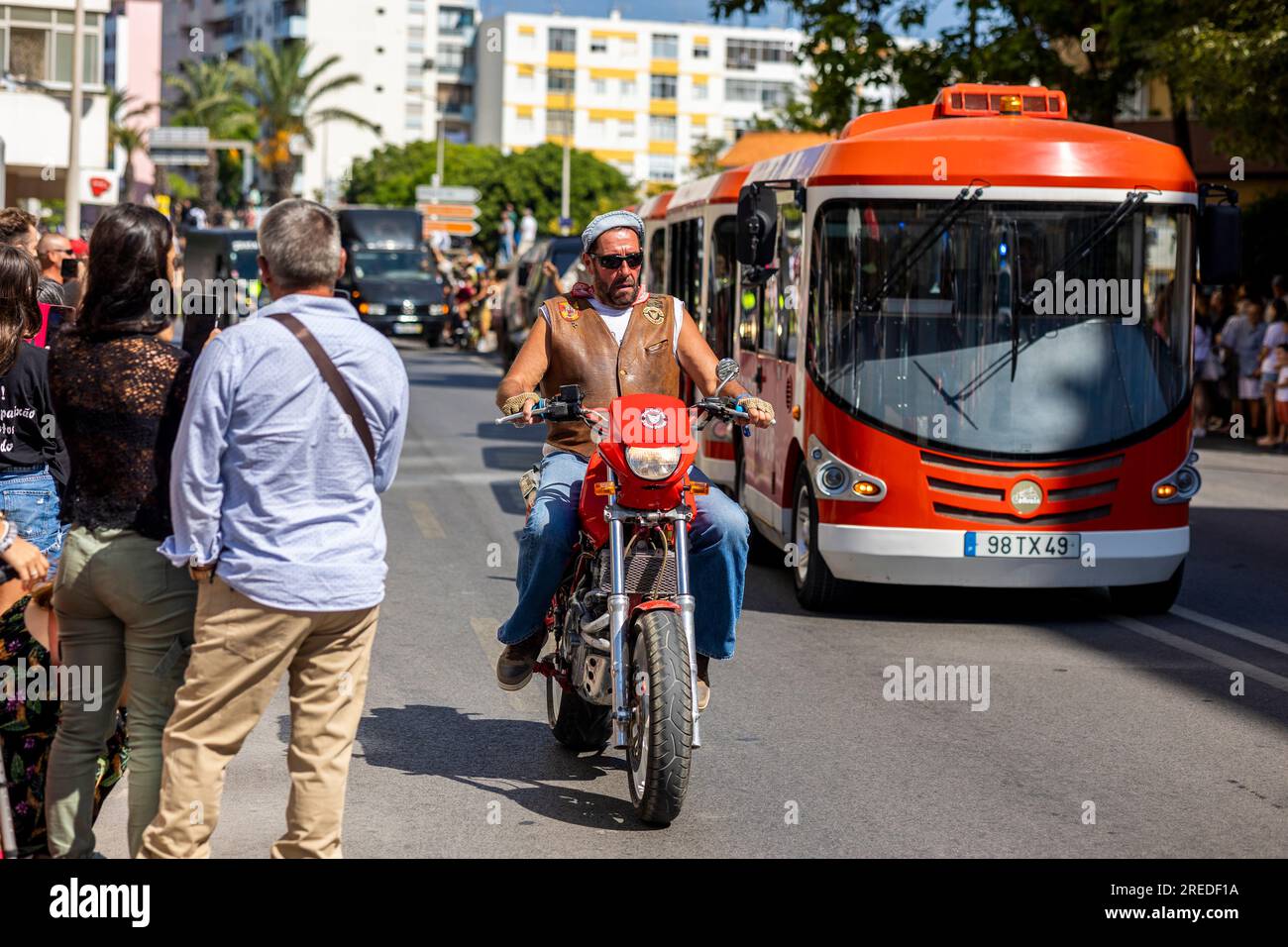 FARO, PORTUGAL - 24th JULY, 2023: Parade of several motorcyclists on ...