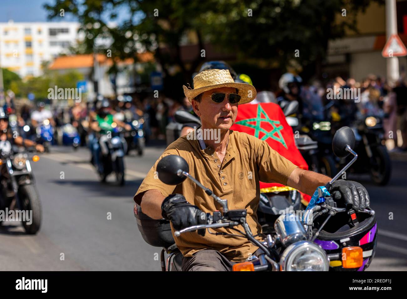 FARO, PORTUGAL - 24th JULY, 2023: Parade of several motorcyclists on ...
