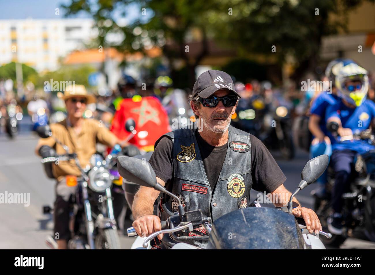 FARO, PORTUGAL - 24th JULY, 2023: Parade of several motorcyclists on ...