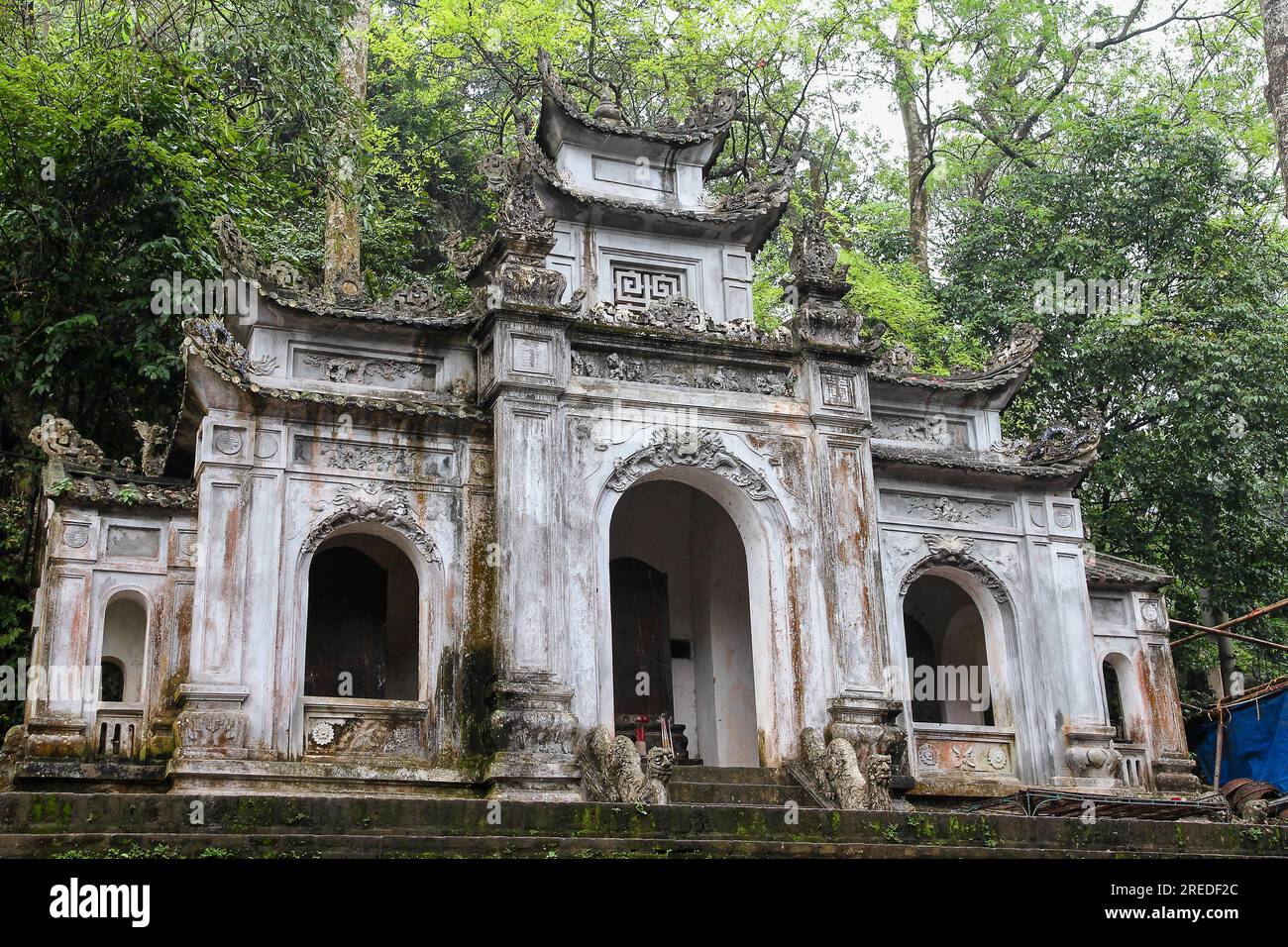 The important and famous Buddhist pagoda Thien Tru, also called Perfume Pagoda, near My Duc in ...