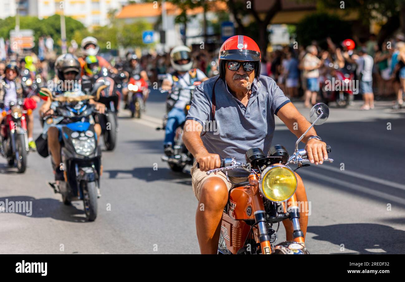FARO, PORTUGAL - 24th JULY, 2023: Parade of several motorcyclists on ...