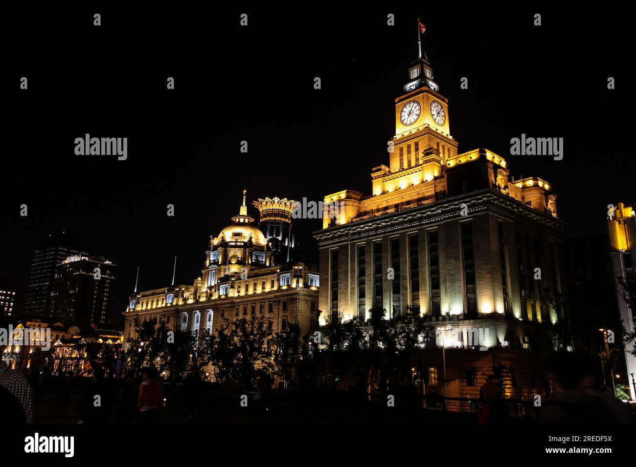 The Bund or Waitan in Shanghai, China. The Bund is a riverfront area in ...