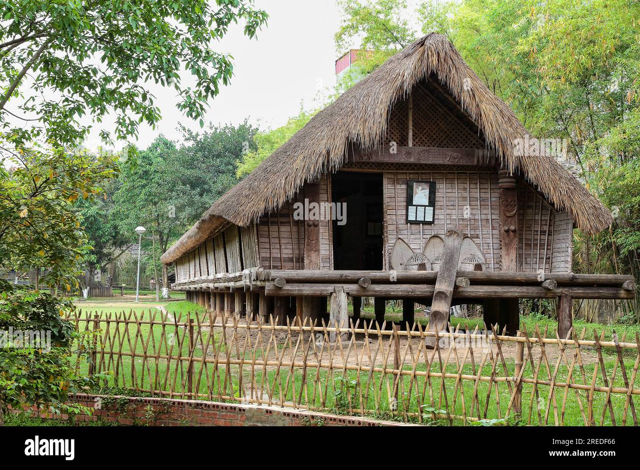 Replica of a traditional tribal house at the Vietnam Museum of ...