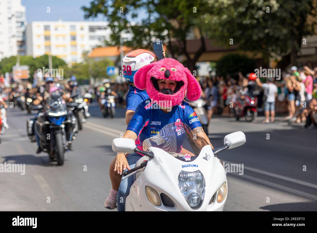 FARO, PORTUGAL - 24th JULY, 2023: Parade of several motorcyclists on ...