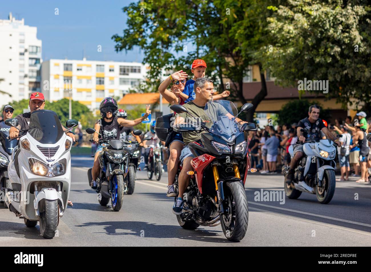 FARO, PORTUGAL - 24th JULY, 2023: Parade of several motorcyclists on ...