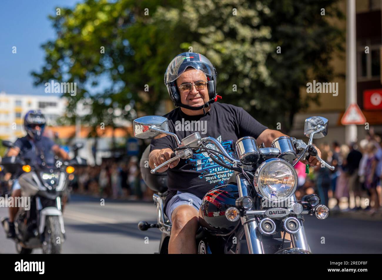 FARO, PORTUGAL - 24th JULY, 2023: Parade of several motorcyclists on ...