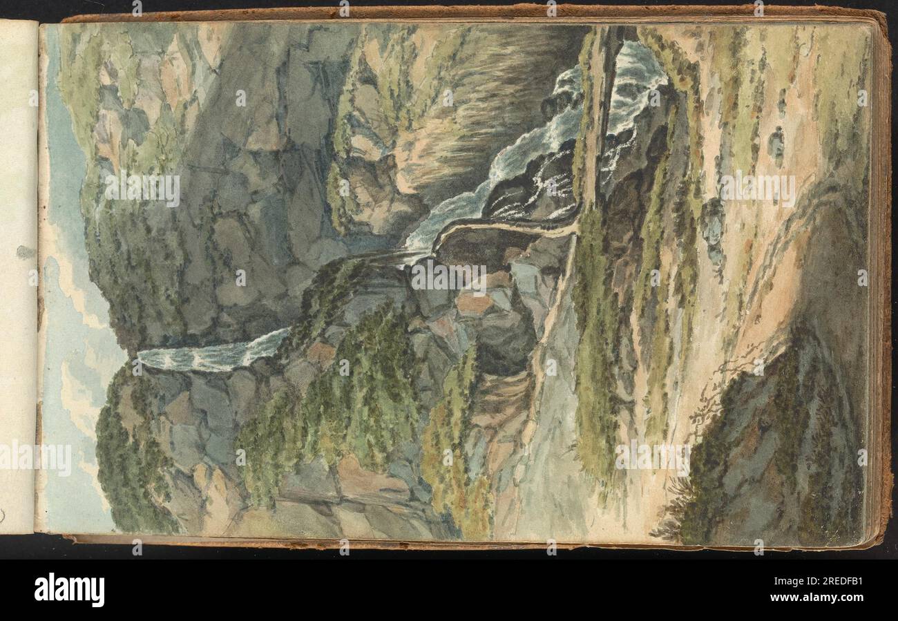 Album of Landscape and Figure Studies. A Waterfall by Thomas Bradshaw ...