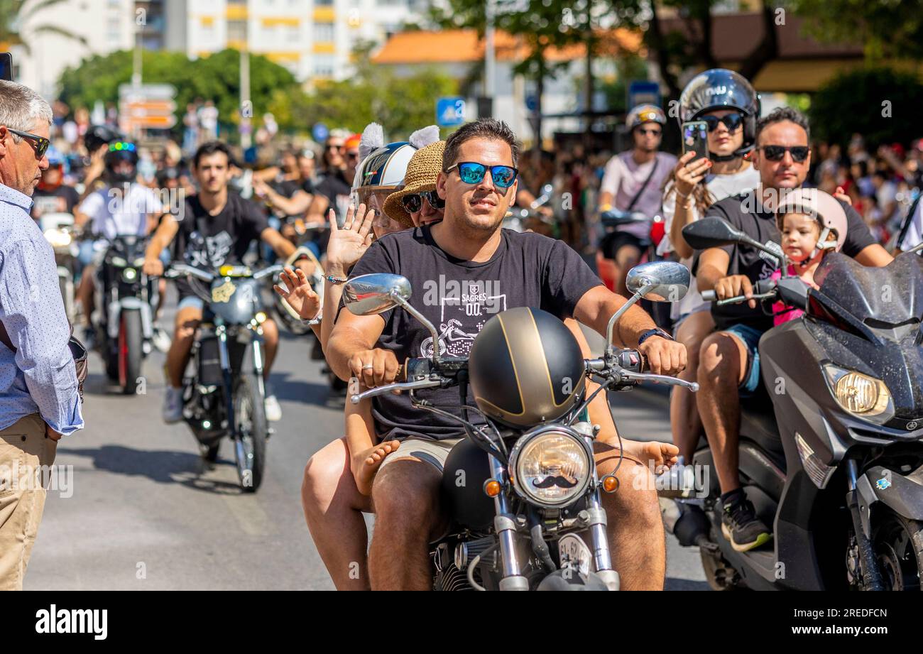 FARO, PORTUGAL - 24th JULY, 2023: Parade of several motorcyclists on ...