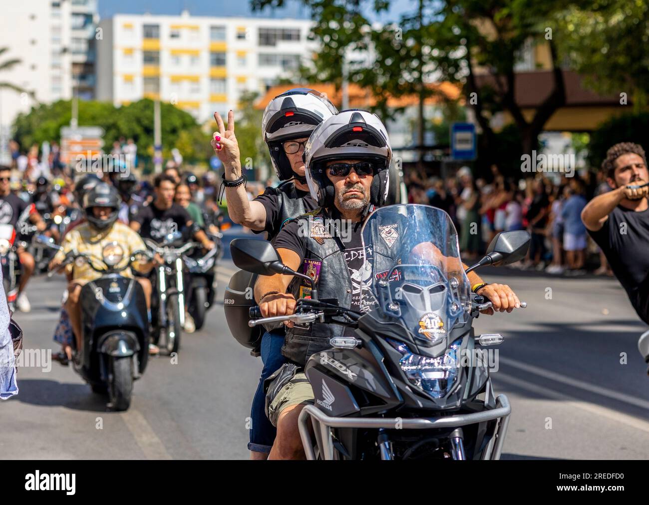 FARO, PORTUGAL - 24th JULY, 2023: Parade of several motorcyclists on ...