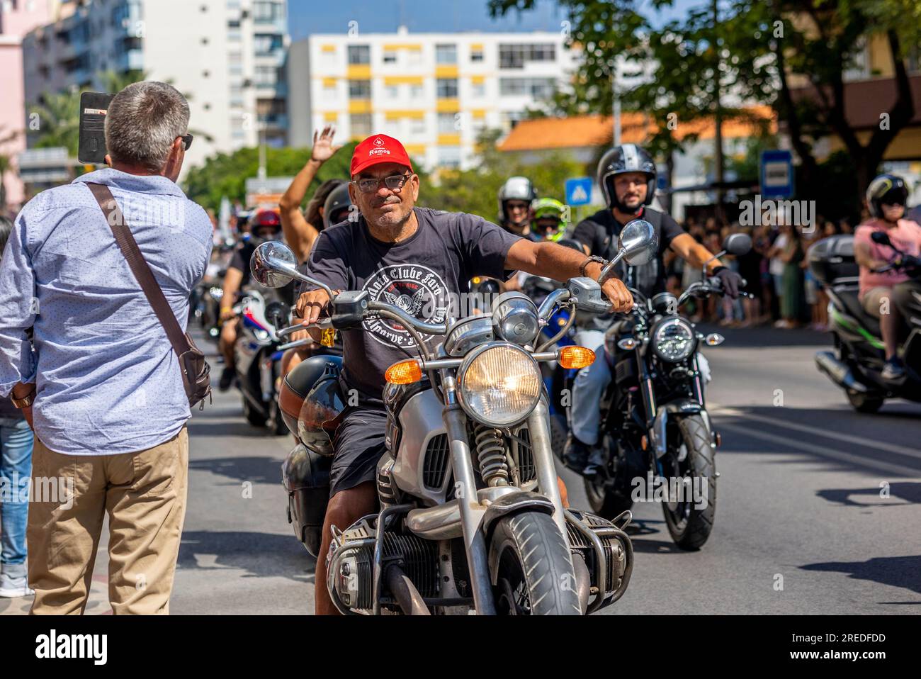 FARO, PORTUGAL - 24th JULY, 2023: Parade of several motorcyclists on ...