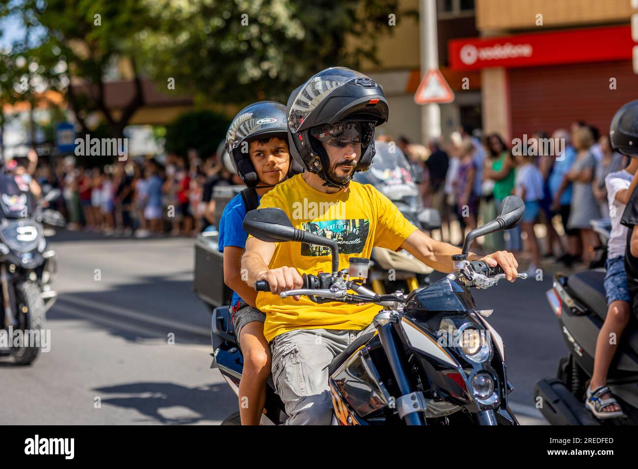 FARO, PORTUGAL - 24th JULY, 2023: Parade of several motorcyclists on ...