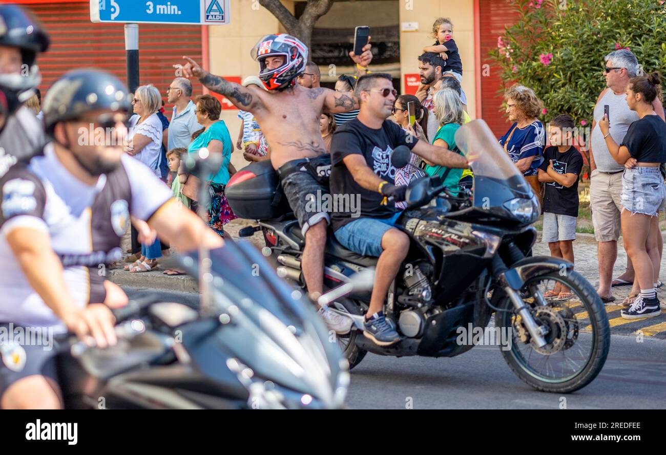 FARO, PORTUGAL - 24th JULY, 2023: Parade of several motorcyclists on ...