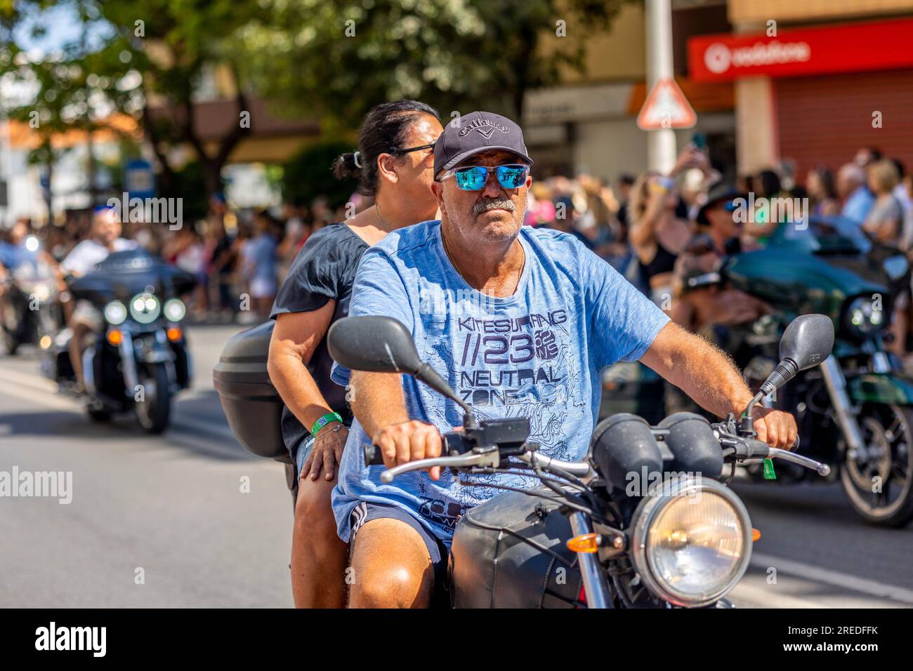FARO, PORTUGAL - 24th JULY, 2023: Parade of several motorcyclists on ...