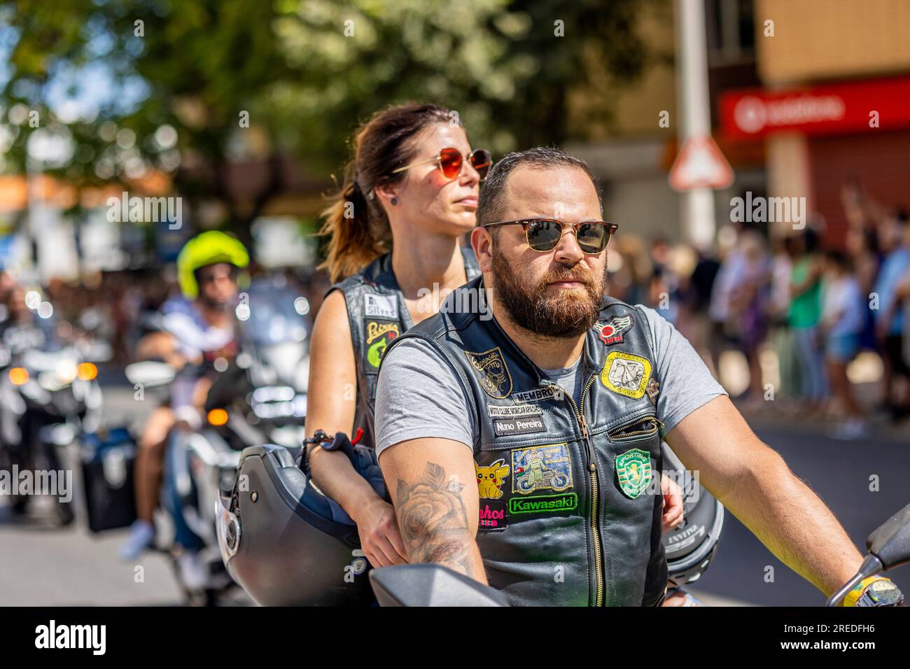 FARO, PORTUGAL - 24th JULY, 2023: Parade of several motorcyclists on ...
