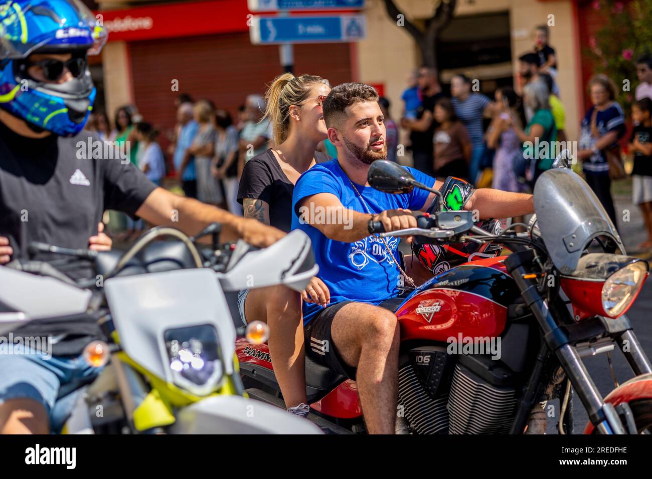 FARO, PORTUGAL - 24th JULY, 2023: Parade of several motorcyclists on ...