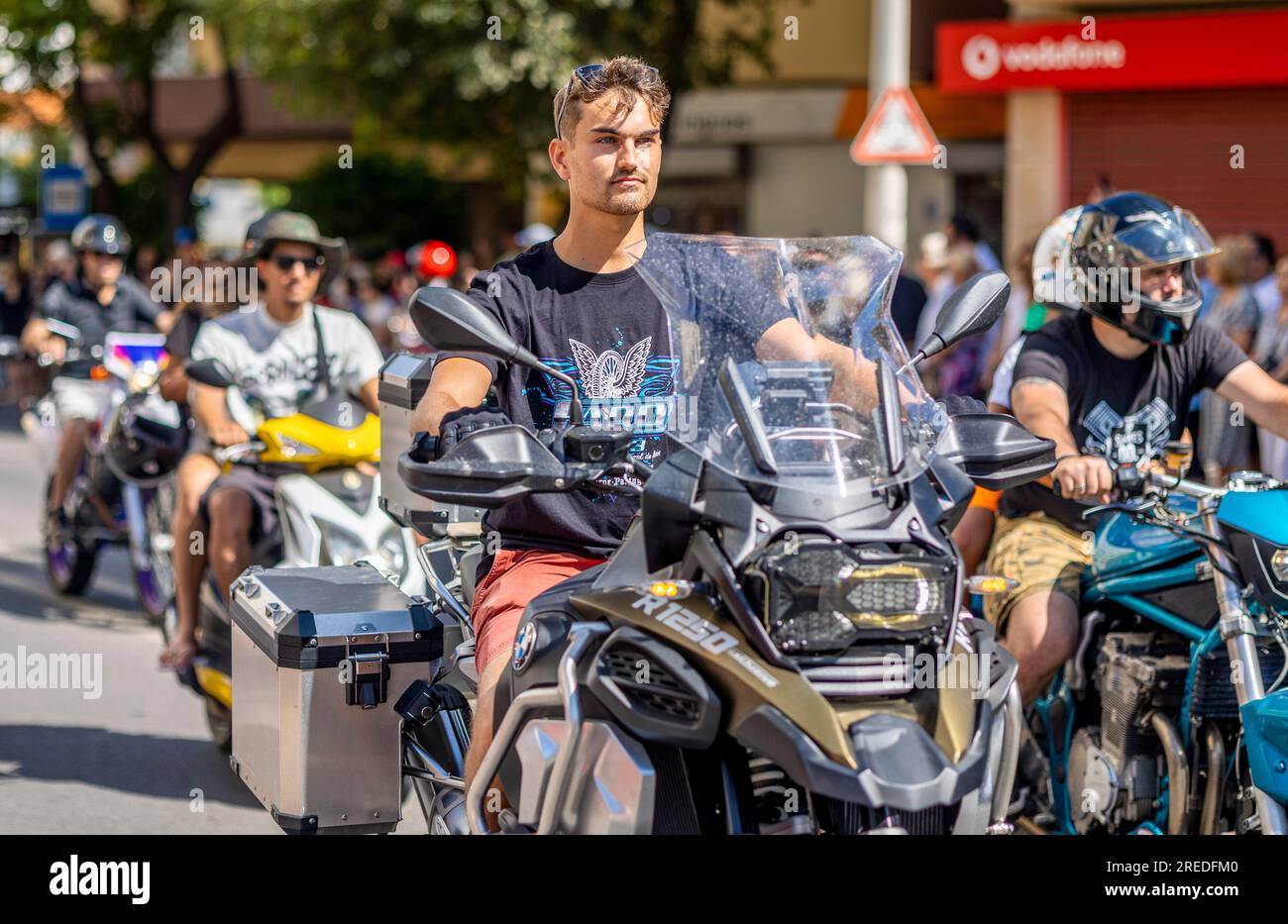 FARO, PORTUGAL - 24th JULY, 2023: Parade of several motorcyclists on ...